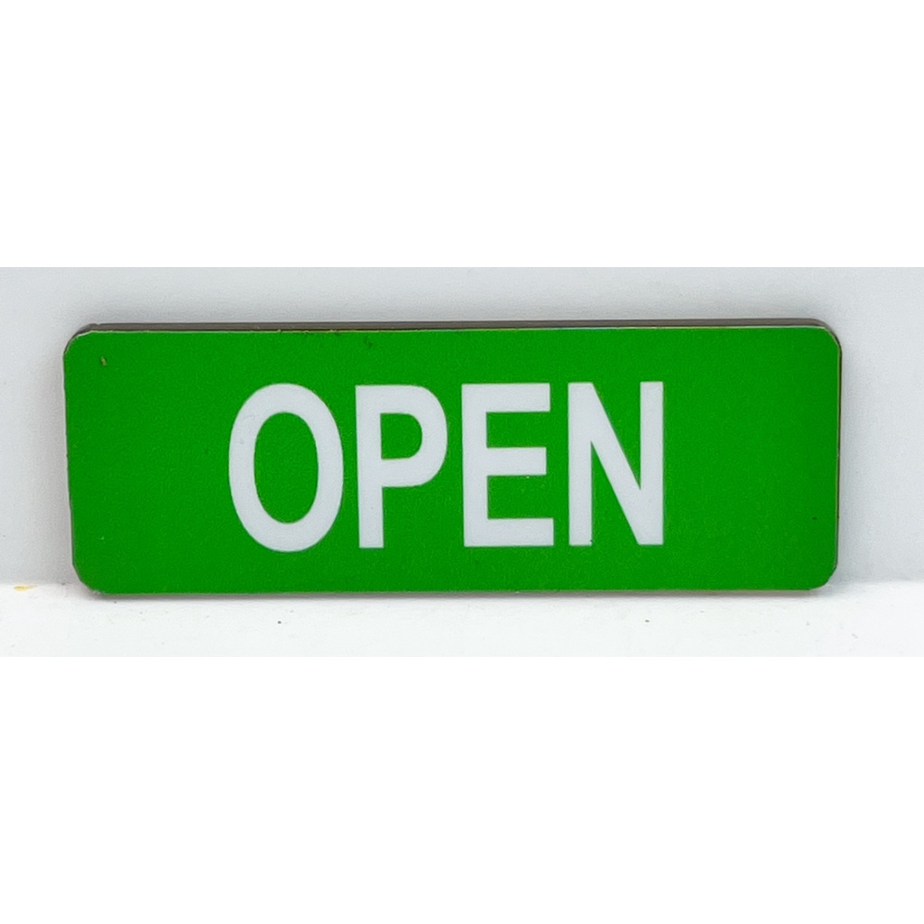OPEN mini SIGNAGE - green with white wordings - 7 x 2.5cm | Shopee ...