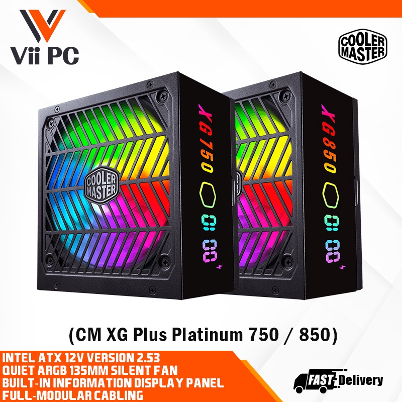 Cooler Master XG Plus Platinum 750 / 850 FULL MODULAR 80 PLUS PLATINUM ...