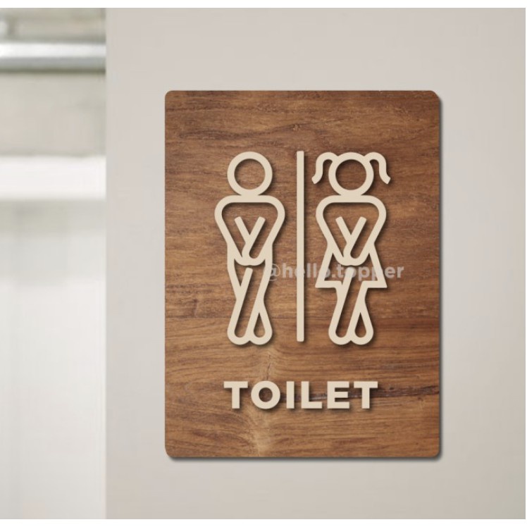 HIASAN DINDING KAYU Home Wall Decoration Wooden Toilet Sign BY OMARI ...