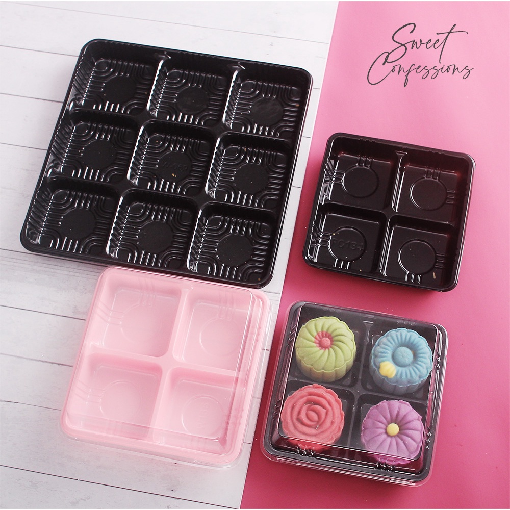 🇸🇬(10pcs) mooncake box mini tart tray cake brownie box disposable food ...