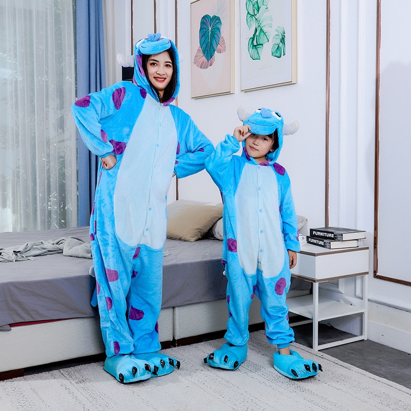 Blue Sulley Pajamas Unisex Cute Animal Cartoon Onesies Women Nightwear ...