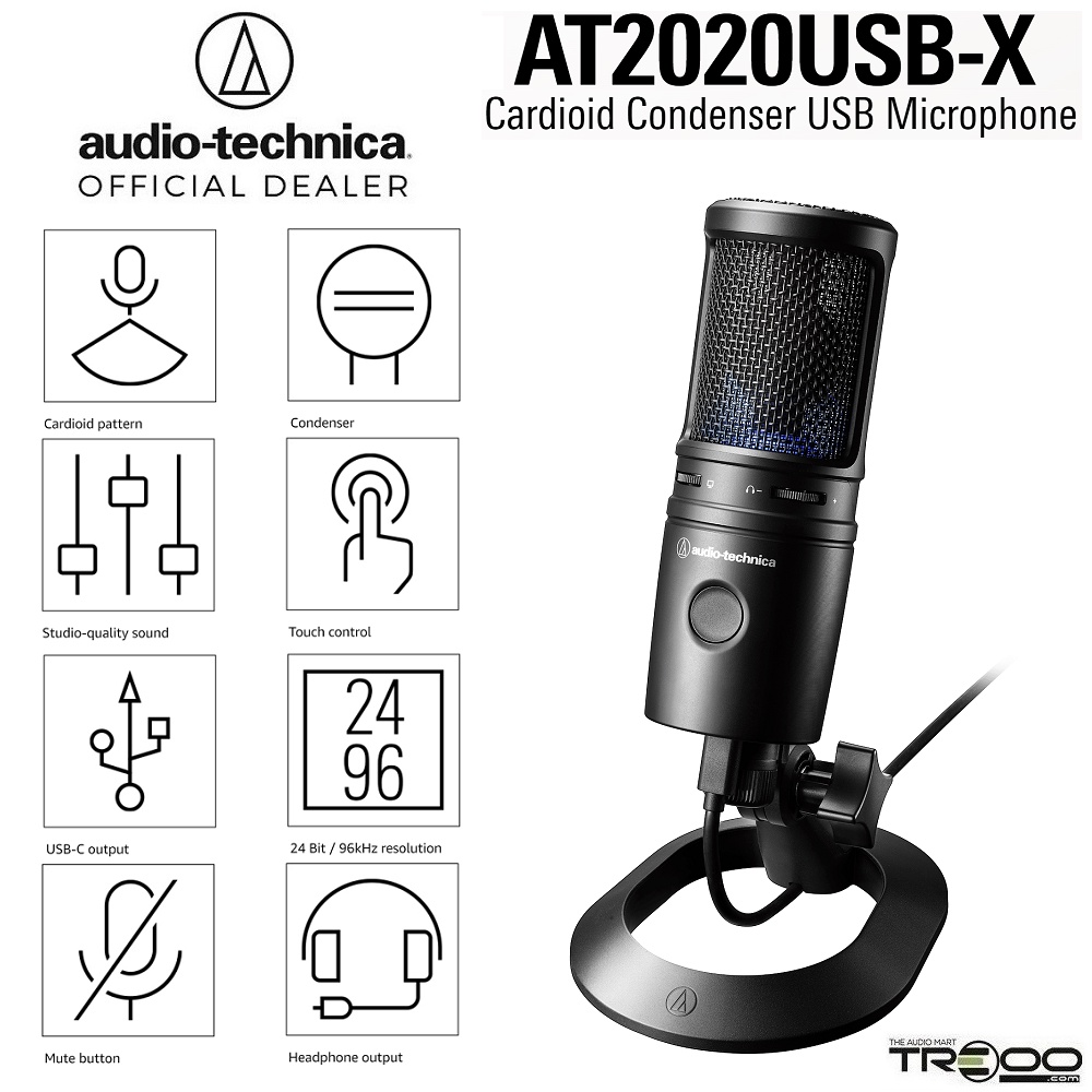 Audio-Technica AT2020USB-X Cardioid Condenser USB Microphone | Shopee ...