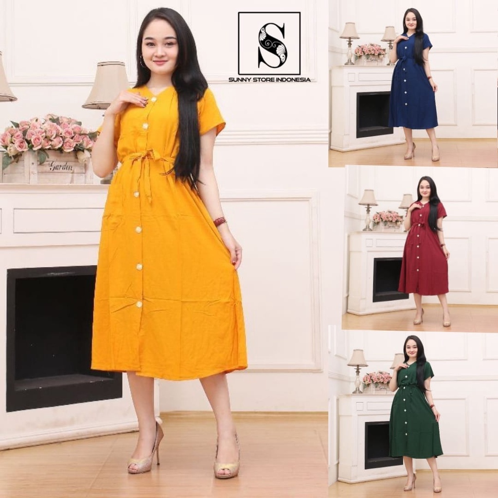 Andin Negligee Plain Color FULL Button | Shopee Singapore