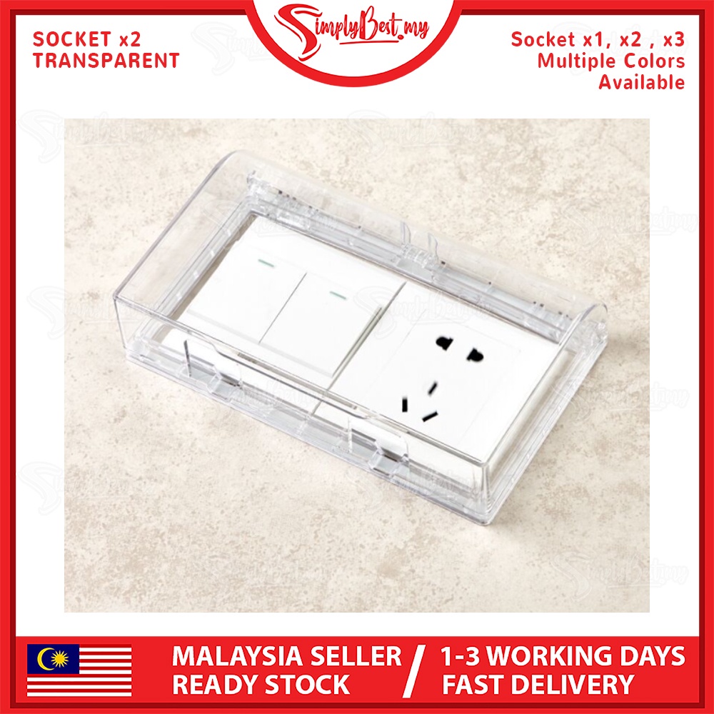 SIMPLYBEST 1/2/3 Transparent Switch Cover PVC Socket Waterproof ...