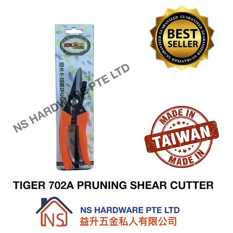 KTK TIGER 702A Pruning Shear Cutter / Orange Gardening Scissor / Wire ...