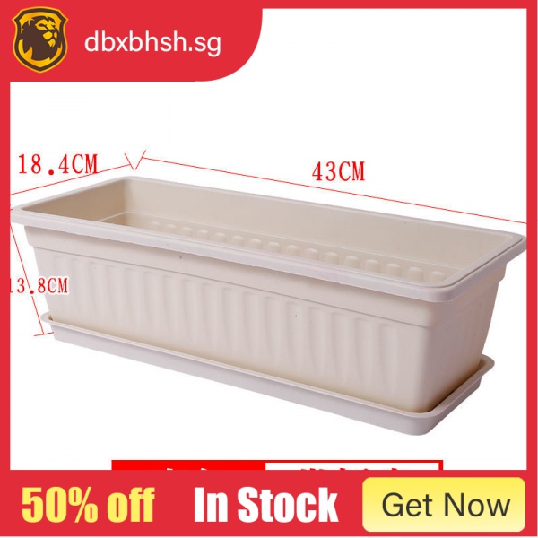 2/3Pcs Balcony Garden Rectangular Vegetable Flower Planter Resin Box ...