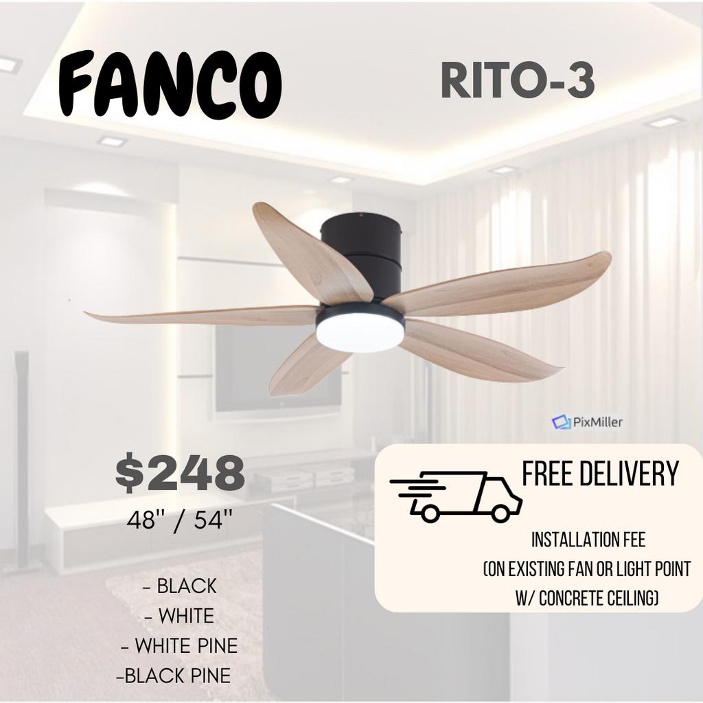 (MEGA installation promo) Fanco rito-5 DC smart ceiling fan 5 blades 6 ...