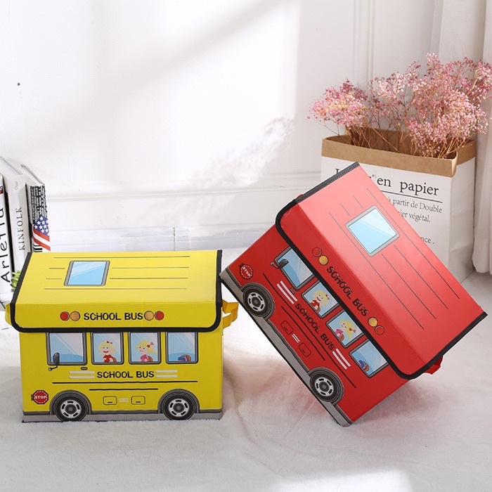 (Ready Stock) Foldable School bus Storage box Kids ...