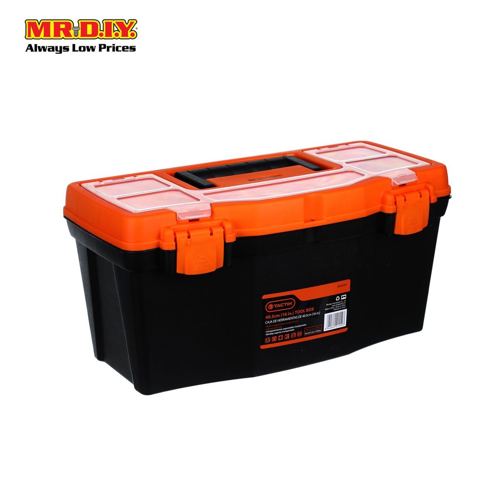 TACTIX Rectangular Plastic Storage Tool Box (40.5cm) | Shopee Singapore