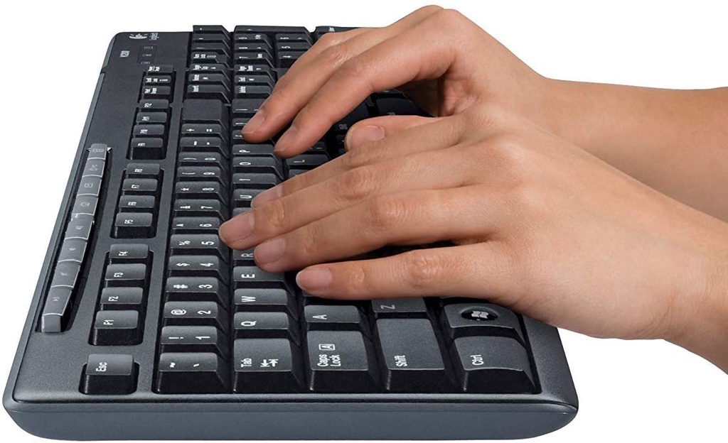 Logitech MK200 USB Wired Media Keyboard and Mouse Combo - EBL, Easy ...