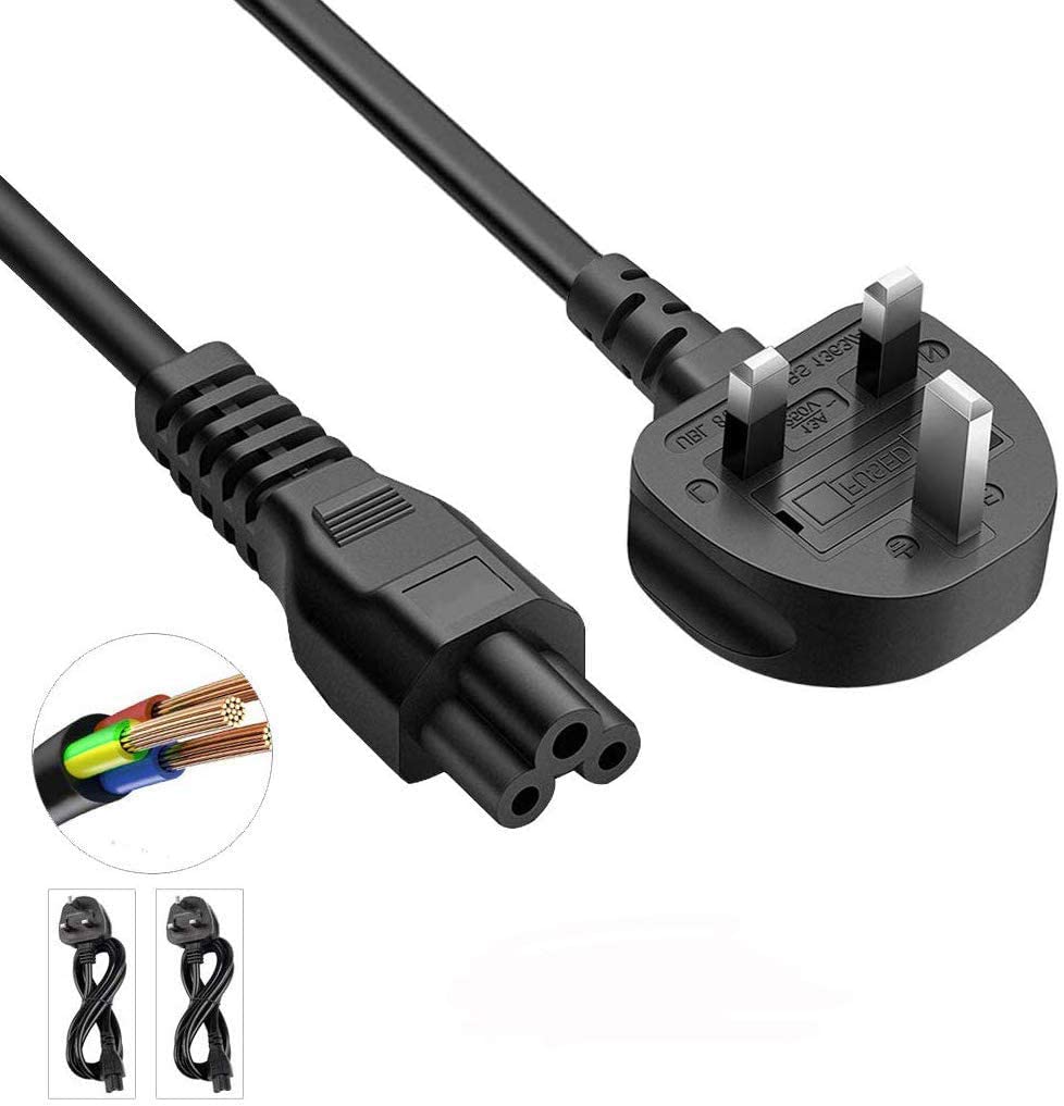 High Performance IEC 320 C5 CloverLeaf UK AC Mains Power Cable Lead for ...