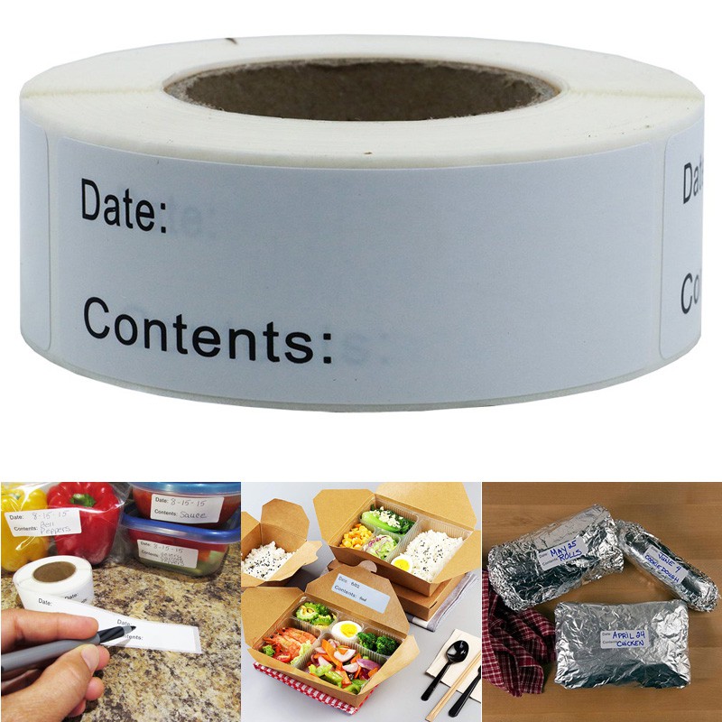 125pcs/roll Kitchen Sticker Material Food Storage Label Refrigerator ...