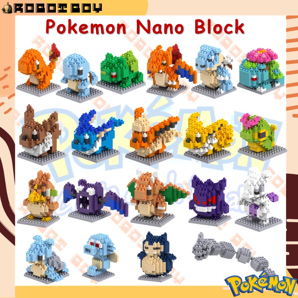 Pokemon Block Nano Block Building Block Toy Pikachu Charmamder Charizard Mewtwo Eevee Lapras ...