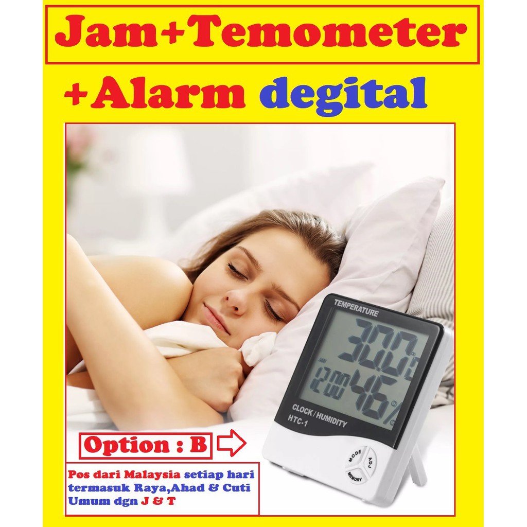 Jam Digital Suhu Clock Watch Termometer Wall Thermometer Temo Meter ...