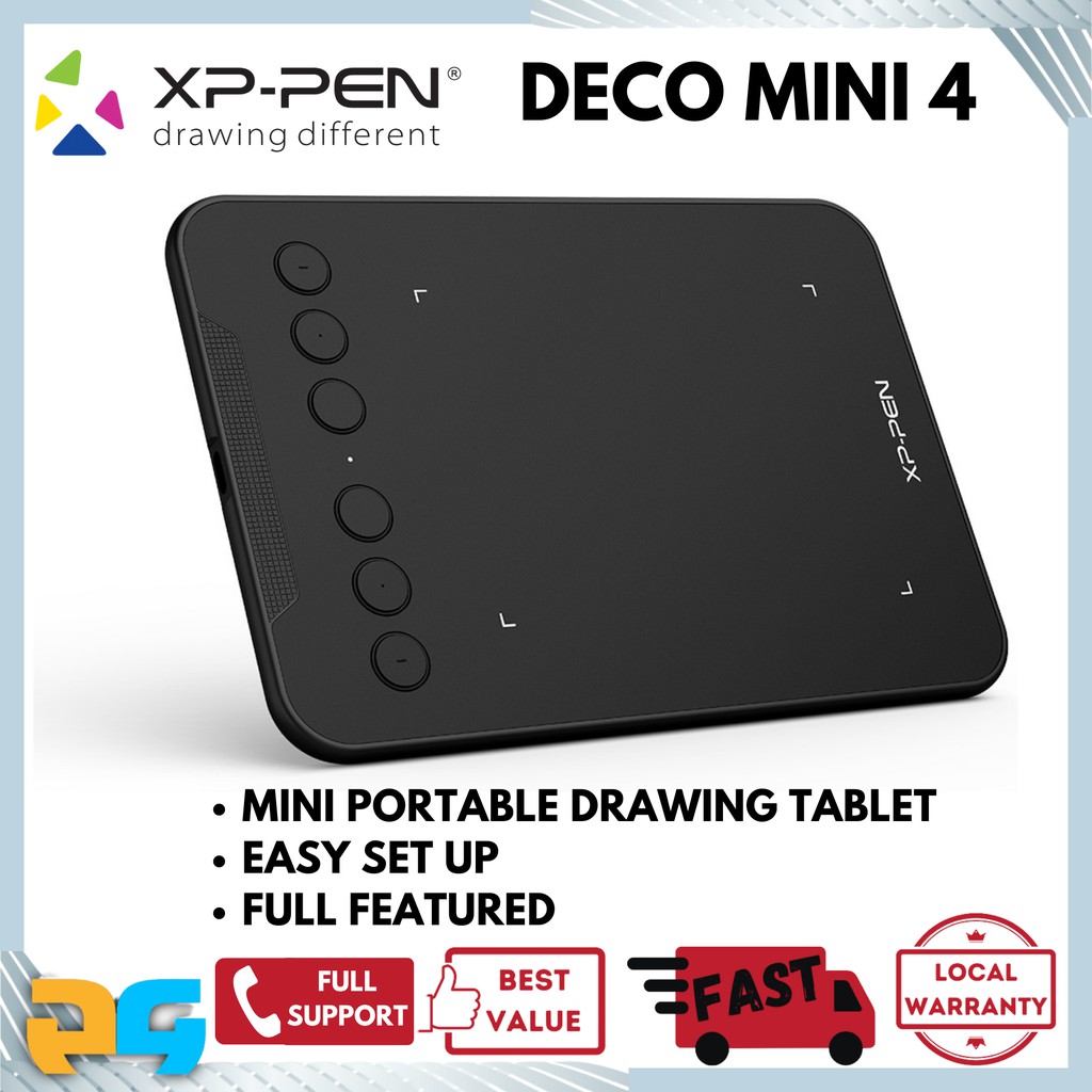 XP-Pen Deco Mini 4 Mini4 4 inch Portable Mini Drawing Tablet | Shopee ...
