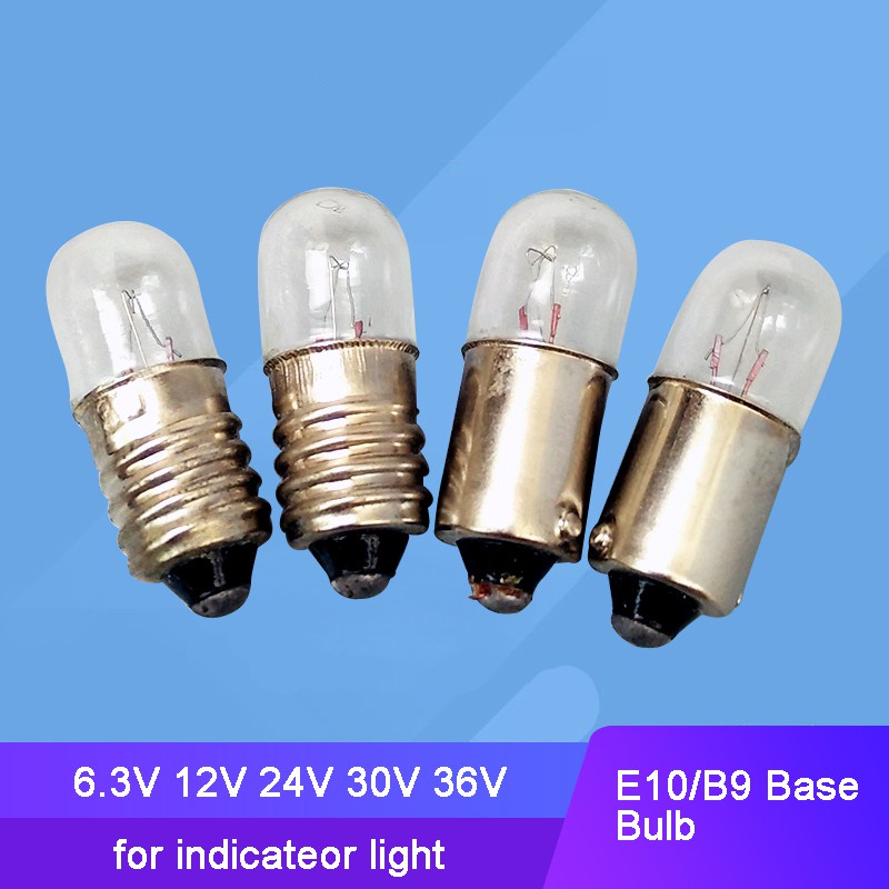 10pcs E10 B9 6.3V 12V 24V 30V 36V 48V Mini Bulb for Machine Indicator ...