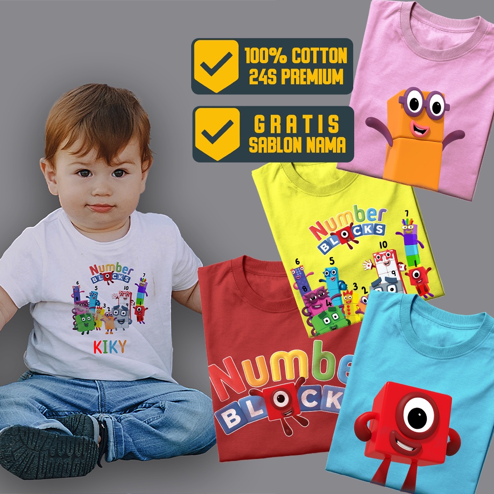 NumberBlocks - Number Block T-shirt, Name Screen Printing Numbers ...
