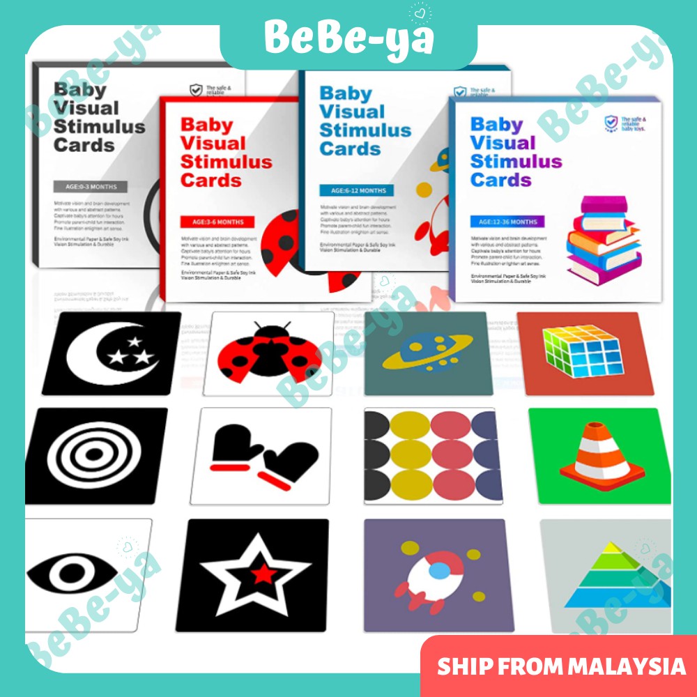 Baby Flash Card - Black White Sensory Visual Stimulation Flashcard High ...