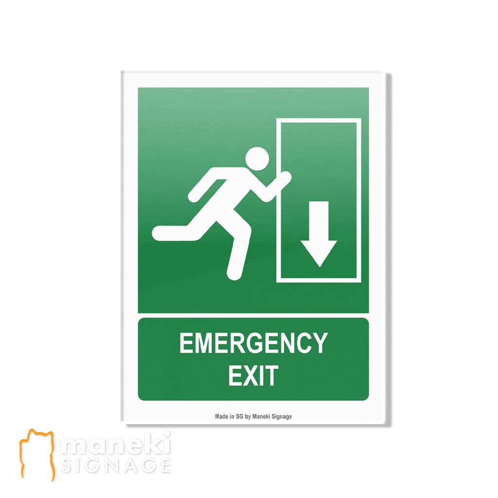 Aluminum Emergency Exit Down Arrow Sign | Shopee Singapore