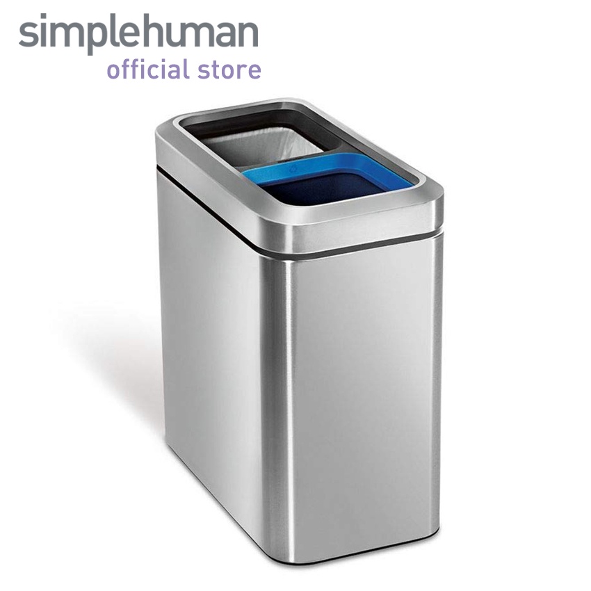 simplehuman 20L Dual Compartment Slim Open Trash Bin | Shopee Singapore