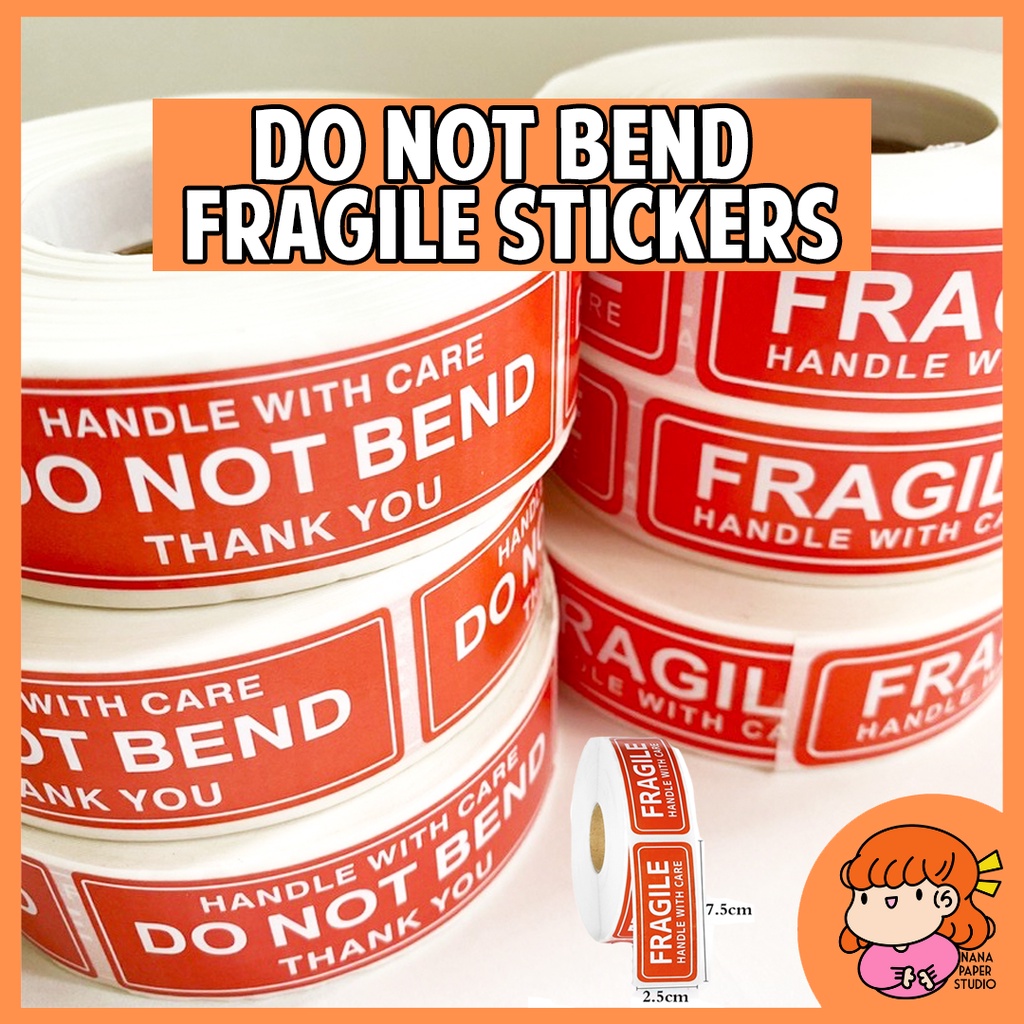 🇸🇬 Fragile Do Not Bend Stickers Packaging Roll nanapaperstudio | Shopee ...