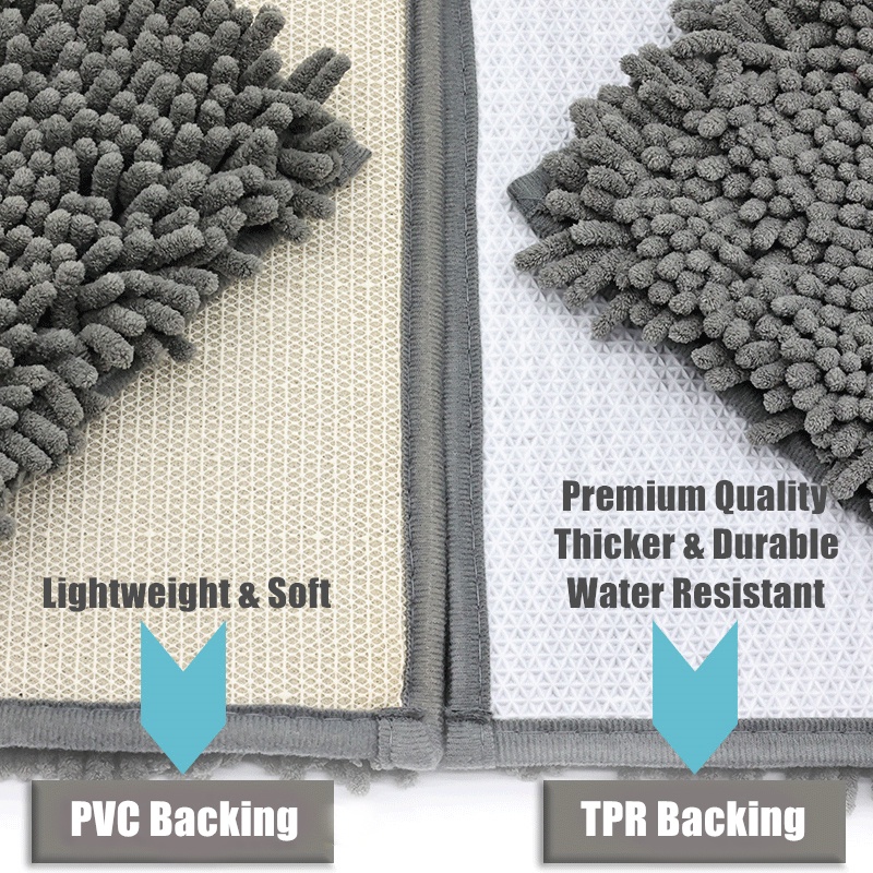 SG Seller Solid Color TPR Chenille Non-Slip Absorbent Bathroom Rug ...
