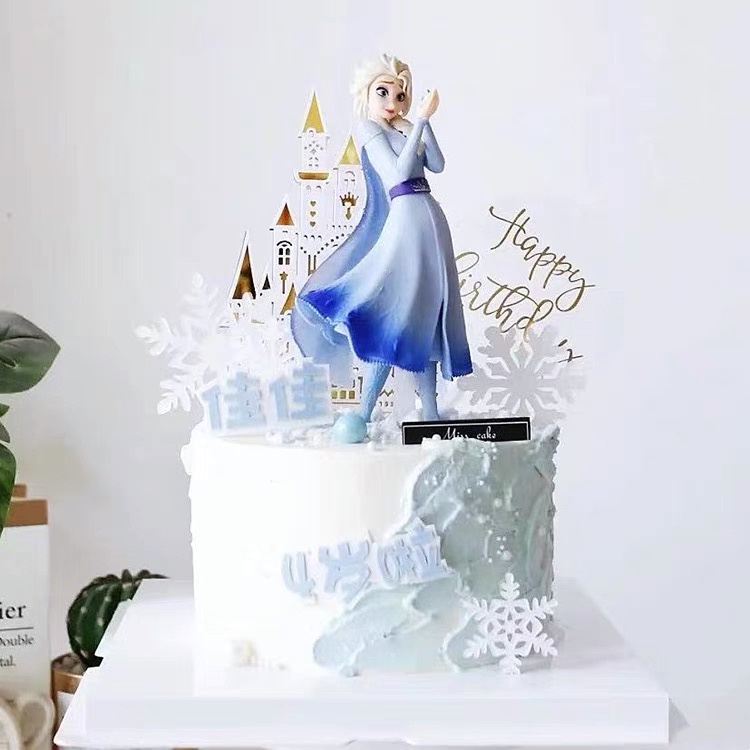 *BH 14~19CM Birthday Frozen Princess Cake Toppers Decorations Plastic ...