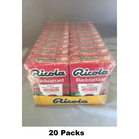 20 Packs Ricola Sugar Free Blackcurrent Swiss Herb Candy 40g Each | Shopee Singapore