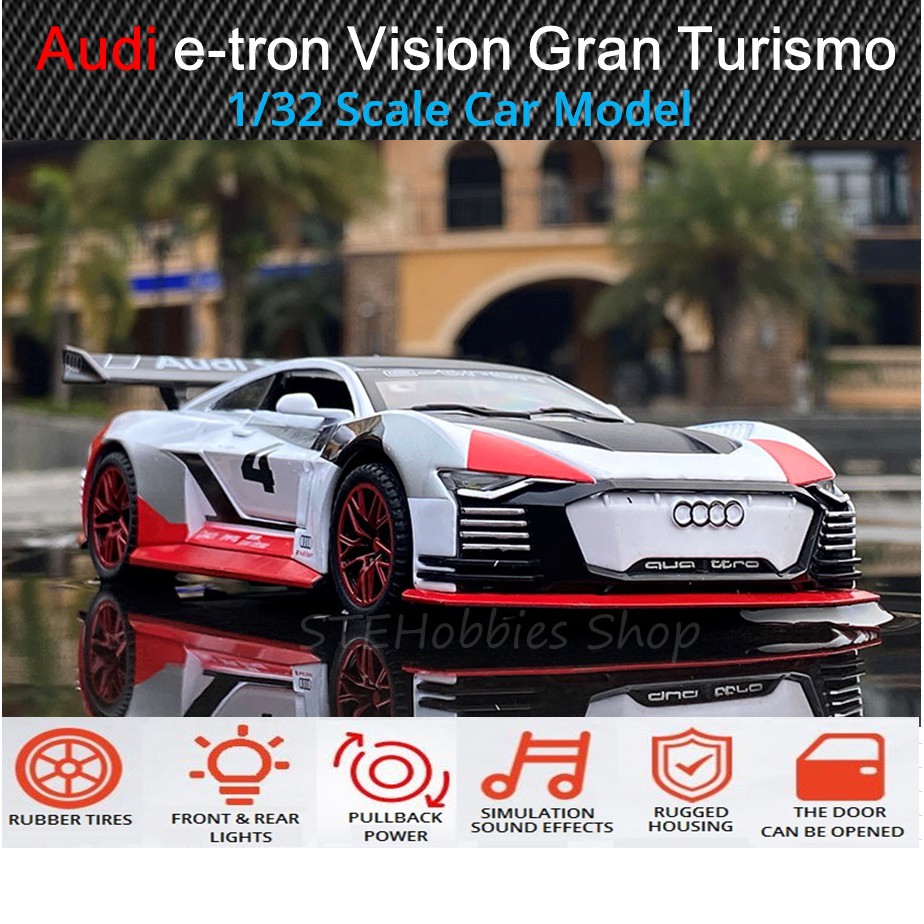 STE8 Audi e-tron Vision Gran Turismo (GT) 1:32 Scale Metal Car Model ...