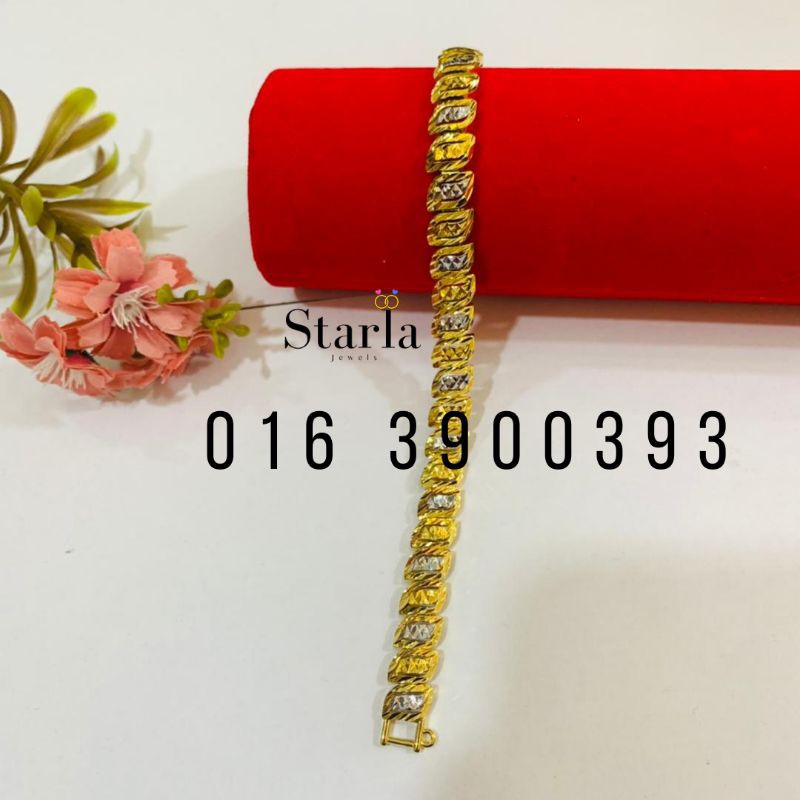 Gold Sadur Cop 916 Leaf Island Hand Chain | Exclusive Design Korea ...