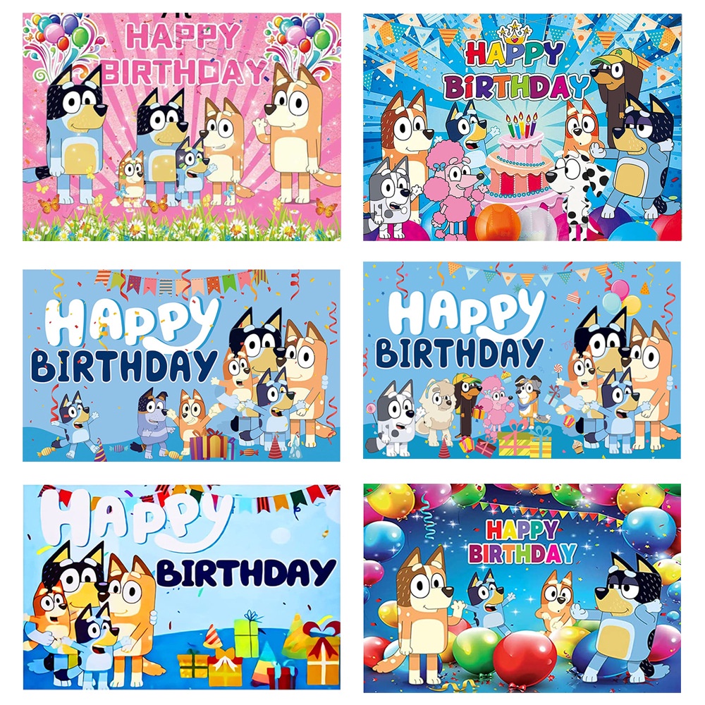 Party needs Bluey 150*210CM Birthday Party Backdrop Decorations Bluey ...
