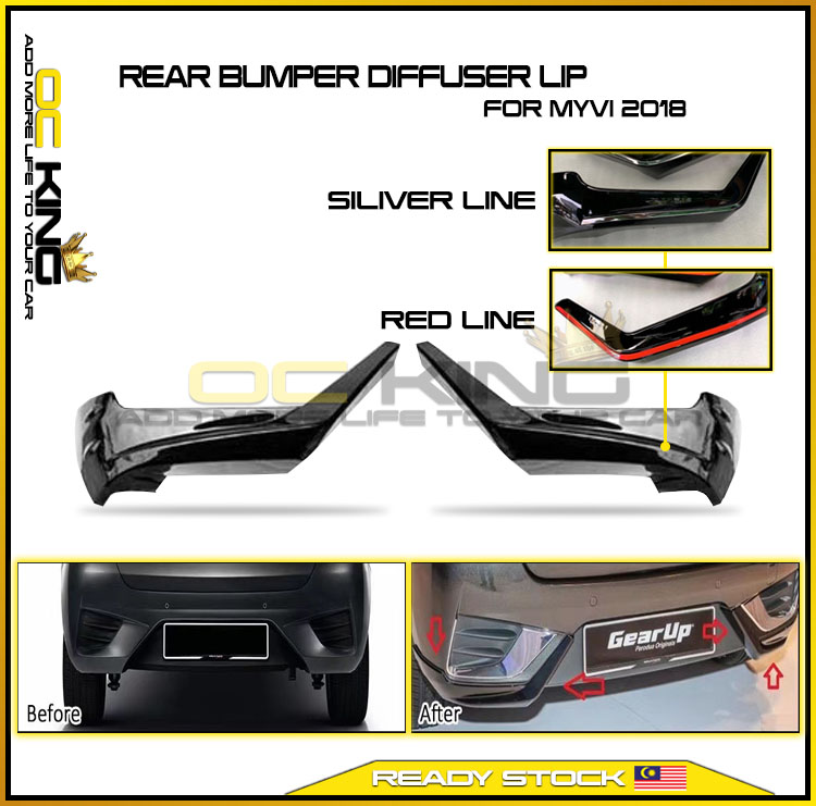 Perodua MYVI REAR SKIRT GEAR UP BODY KIT 2018 2019 2020 NEW MODEL ...