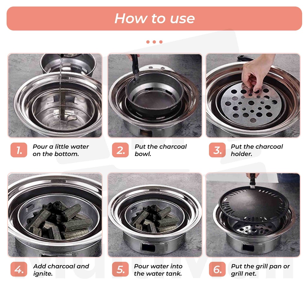 BBQ Pot Stainless Steel Outdoor Grill | Charcoal Grill l Grill Set l ...
