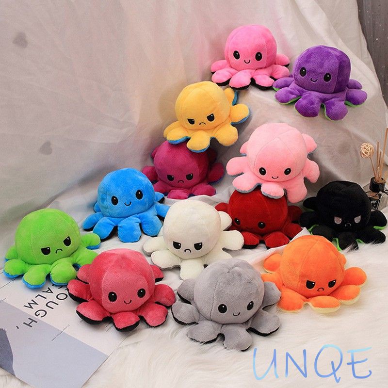 New Reversible Flip Stuffed Octopus Plush Doll Soft Simulation ...