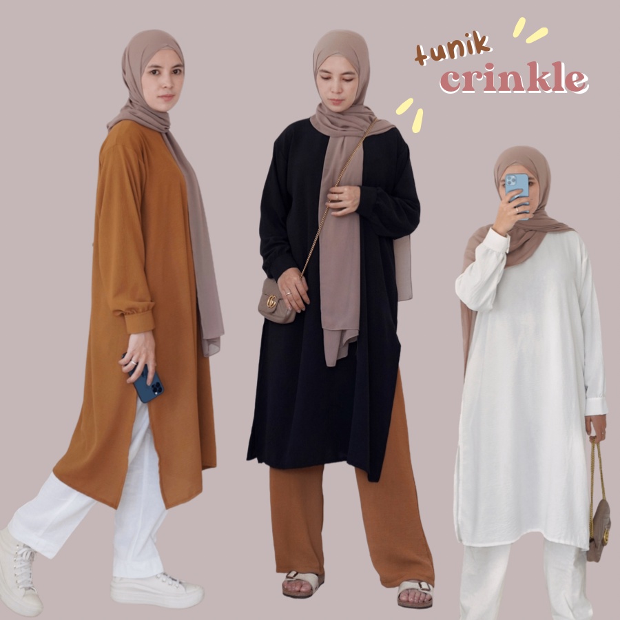 CRINKLE TUNIC LD 120/ LONG BUSUI AND NON BUSUI TUNIC/ CRINKLE AIRFLOW ...