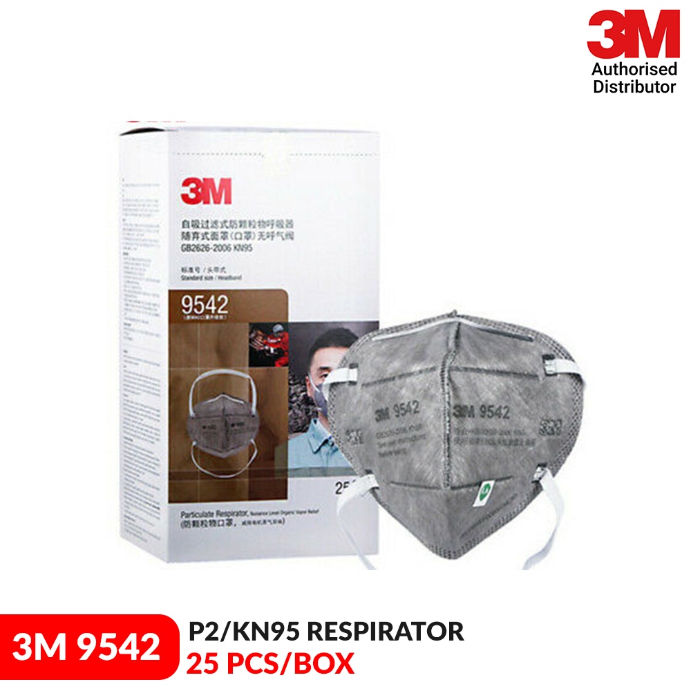 Safety Mask Protection model 3M 9542 KN95 P2 respirator extra protection with carbon layer for ...