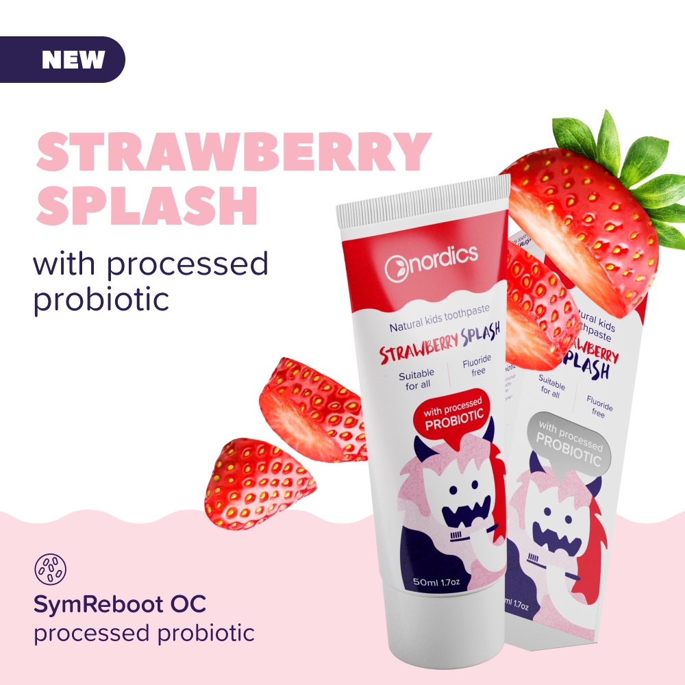 Nordics Kids Natural Toothpaste Strawberry Splash Probiotic 50ml ...