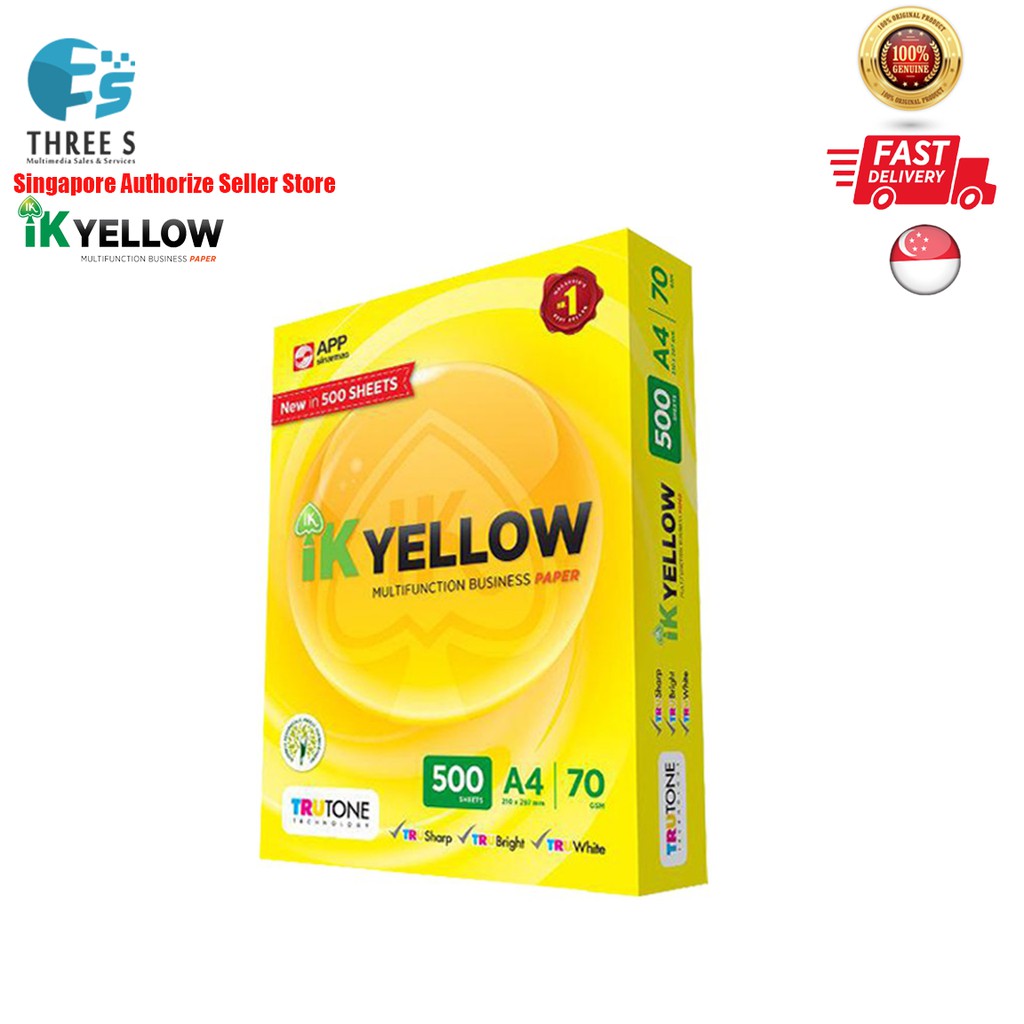 IK YELLOW A4 PAPER 70GSM 500'S (PACK) | Shopee Singapore