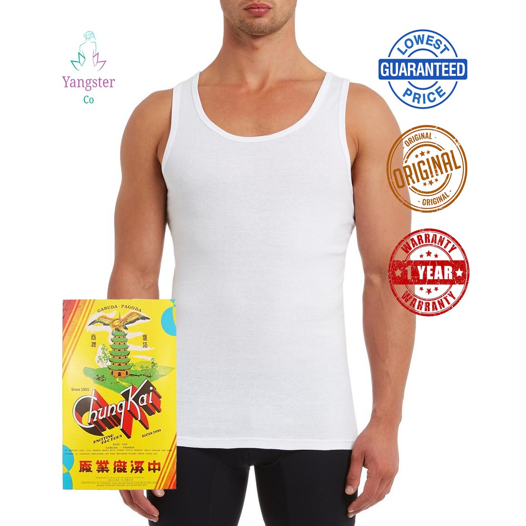 401 GARUDA PAGODA WHITE SINGLET/TANKS SINGLET PAGODA PUTIH /COTTON ...