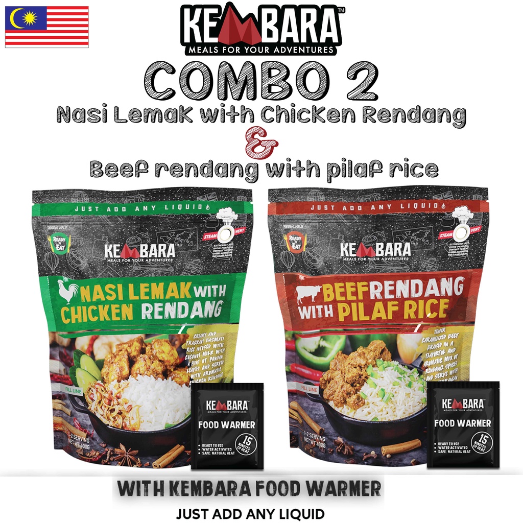 (Combo 2) Kembara Meals Nasi Lemak + Beef Rendang (WITH FOOD WARMER) to ...