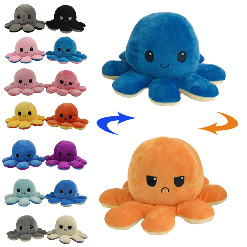 20CM Cute Octopus Doll Double-Sided Flipped Octopus Plush Toy kids gift ...