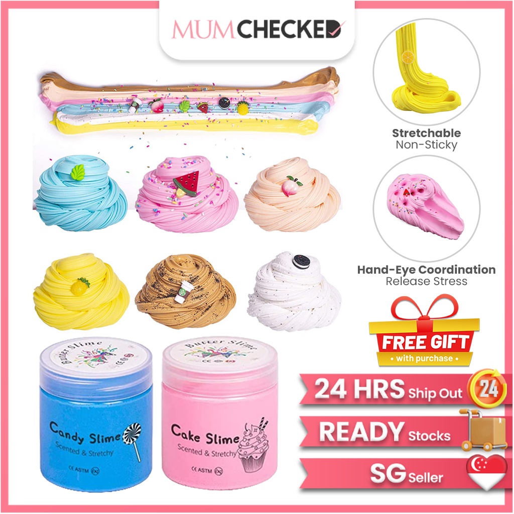 70ml Fruit Cake Slime Fluffy Floam Kids Modeling Clay Toys Polymer Safe ...