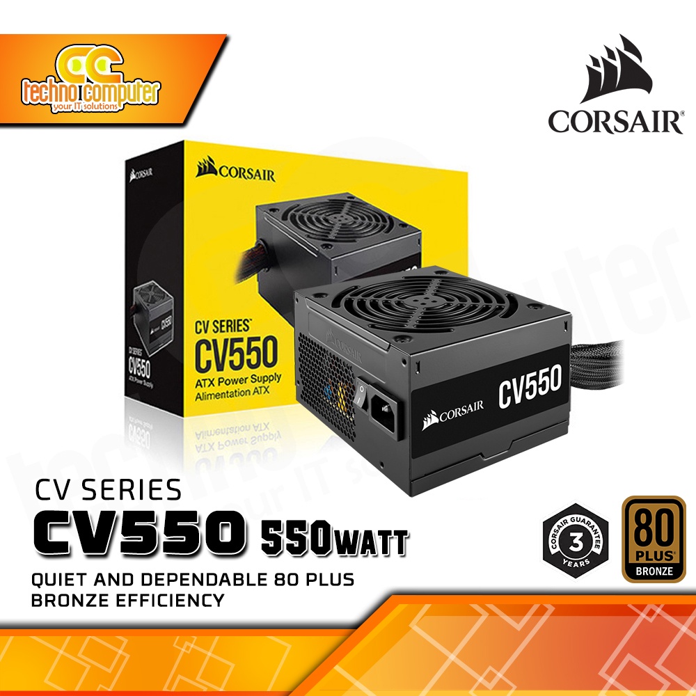 Power SUPPLY CORSAIR CV Series CV550 - 550W 80+ Bronze Non Modular ...