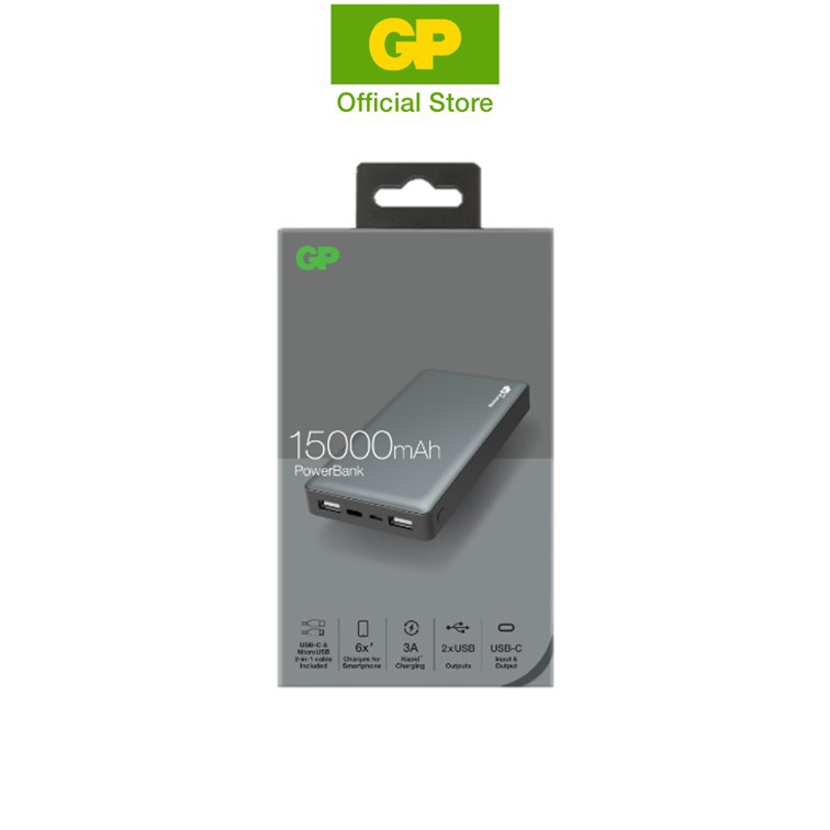 GP Powerbank M-series 15000mAh (Grey) | Shopee Singapore