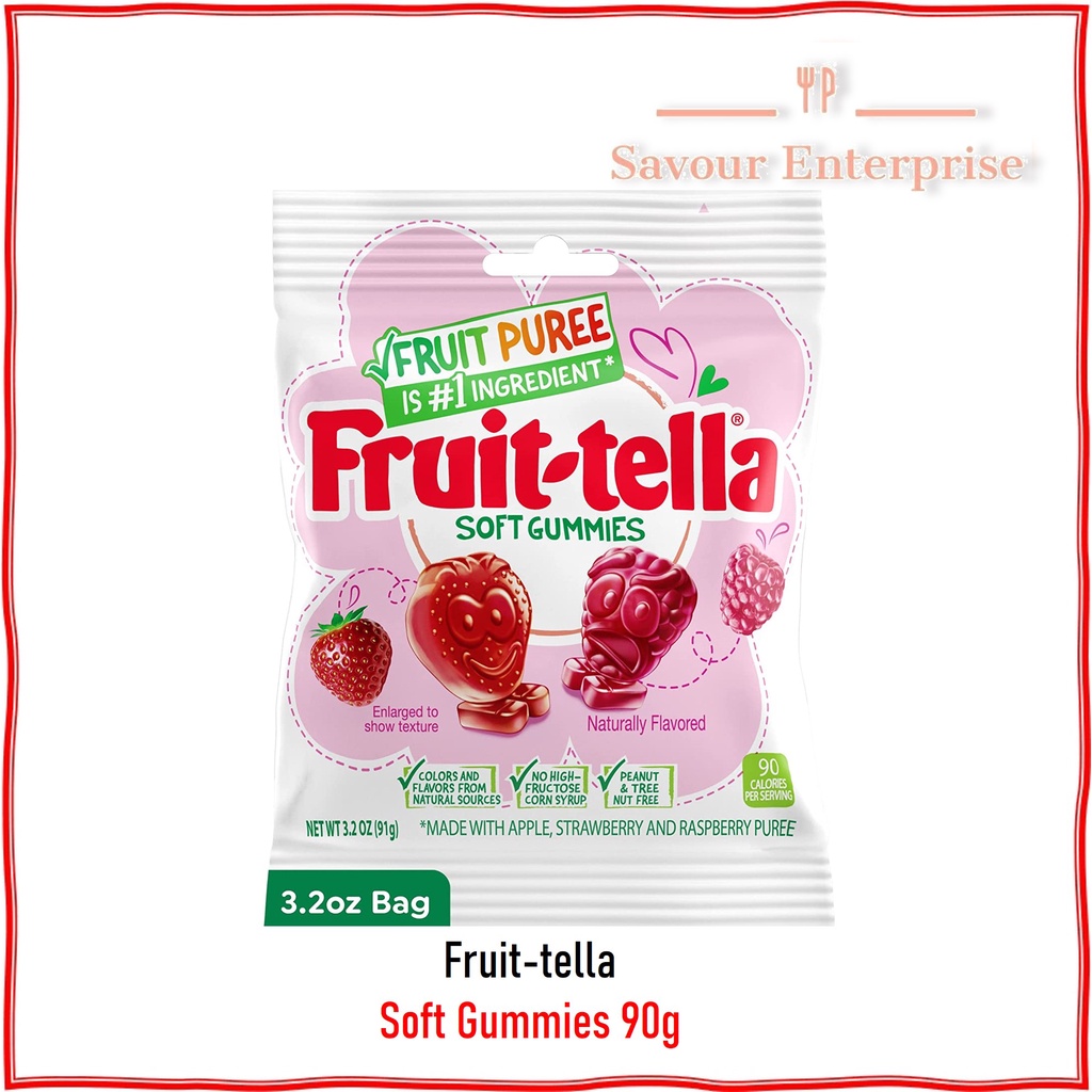 Fruit tella Soft Gummies Strawberry and Raspberry Fruit Flavors 91g ...