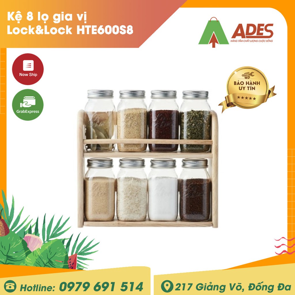 Shelf of 8 spice jars LOCK&LOCK HTE600S8 Seasoning Case set - Genuine ...