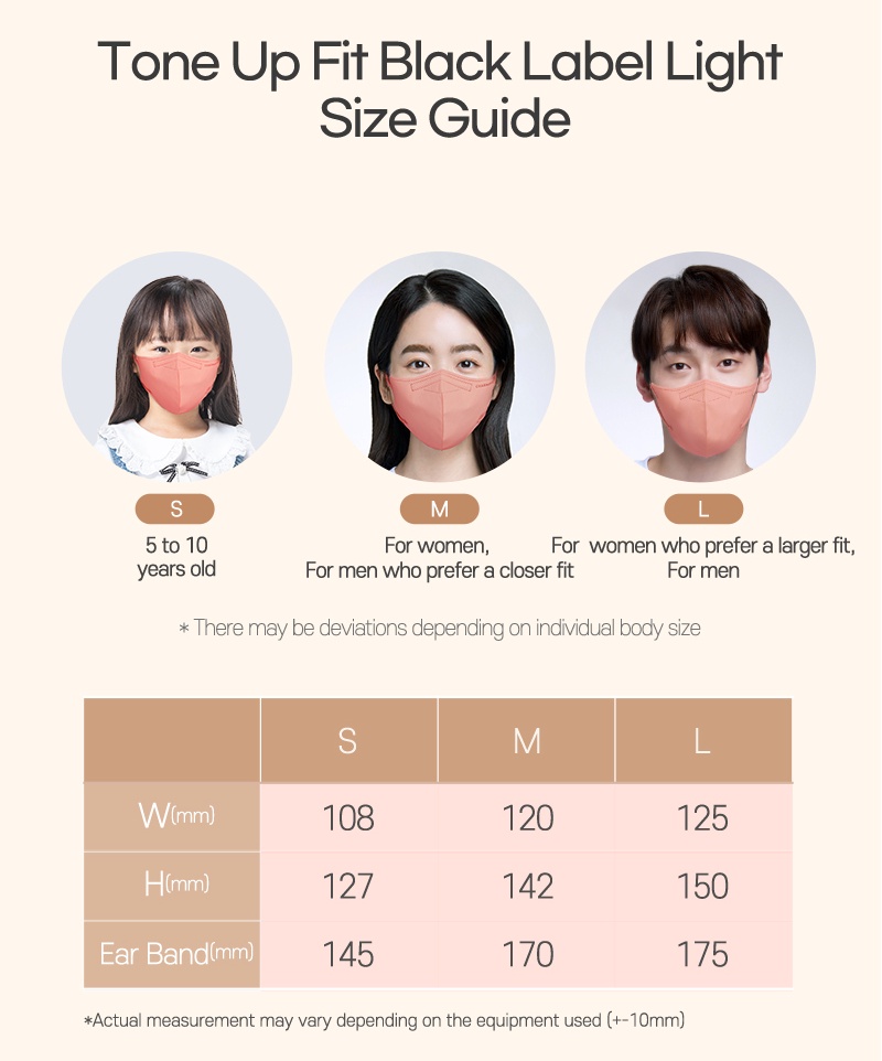 CHARMZONE 2D Tone Up Fit Black Label Light KF94 masks 10 pcs individual ...