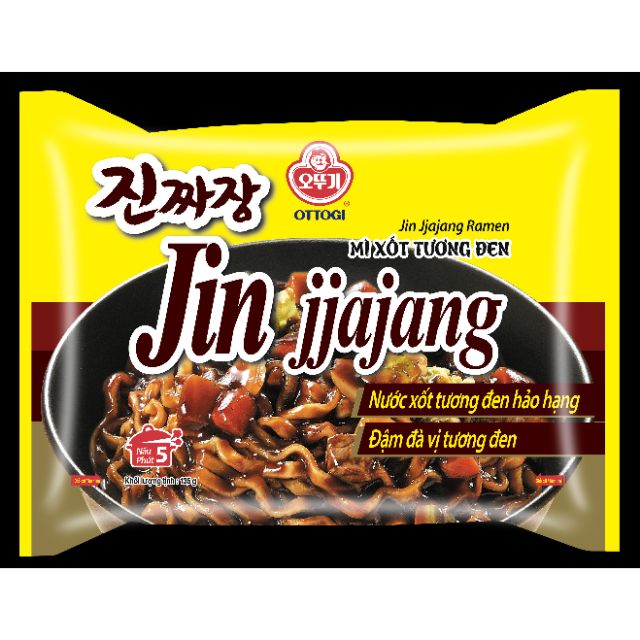 Ottogi noodles with black bean sauce Jin Jjajang Ramen (135g pack ...