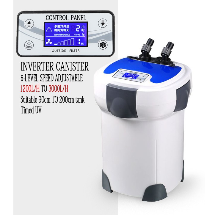 Aquarium SUNSUN HW-3000 Inverter UV Smart Canister Filter 90cm-180cm ...