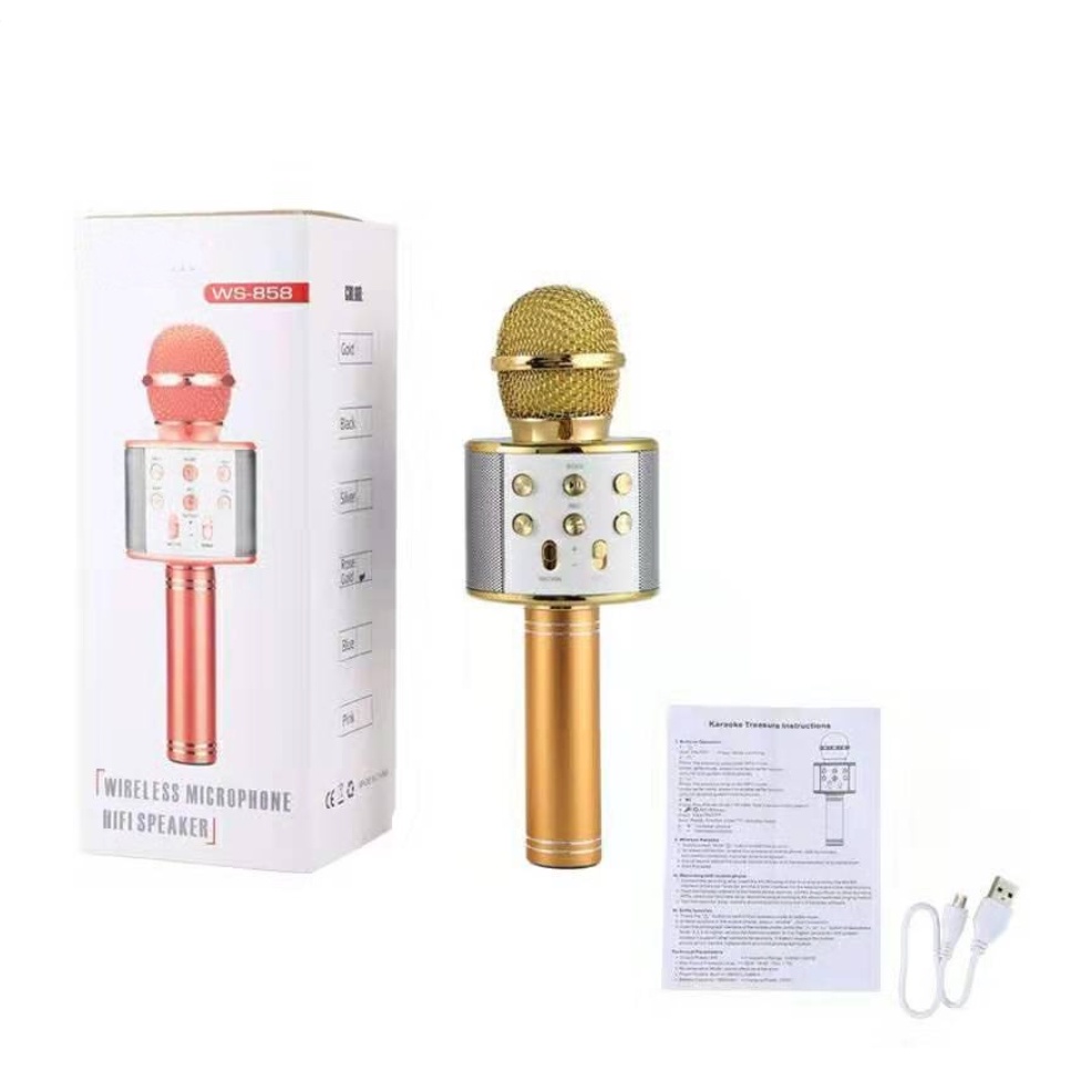 WS858 Karaoke Portable Speaker Microphone Bluetooth Microphone Karaoke ...